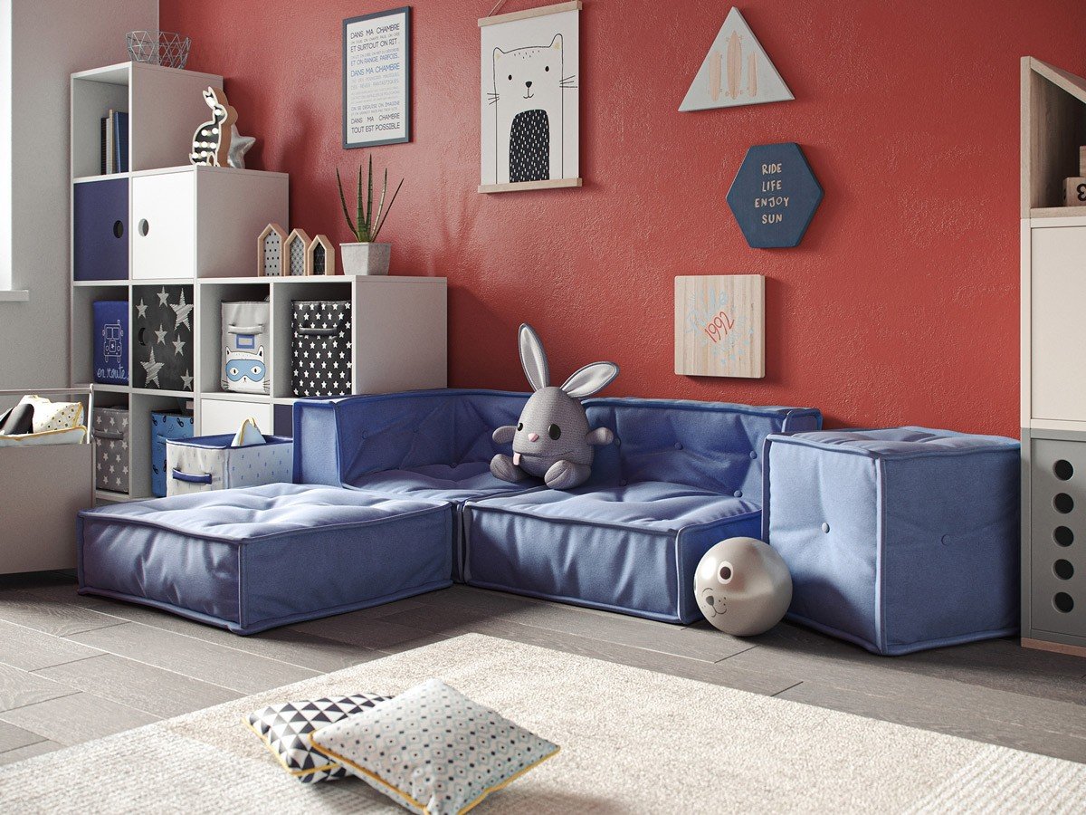 Nature Kid: MyColorCube Kindersofa-Modul mit Lehne in blau - Wallenfels ...