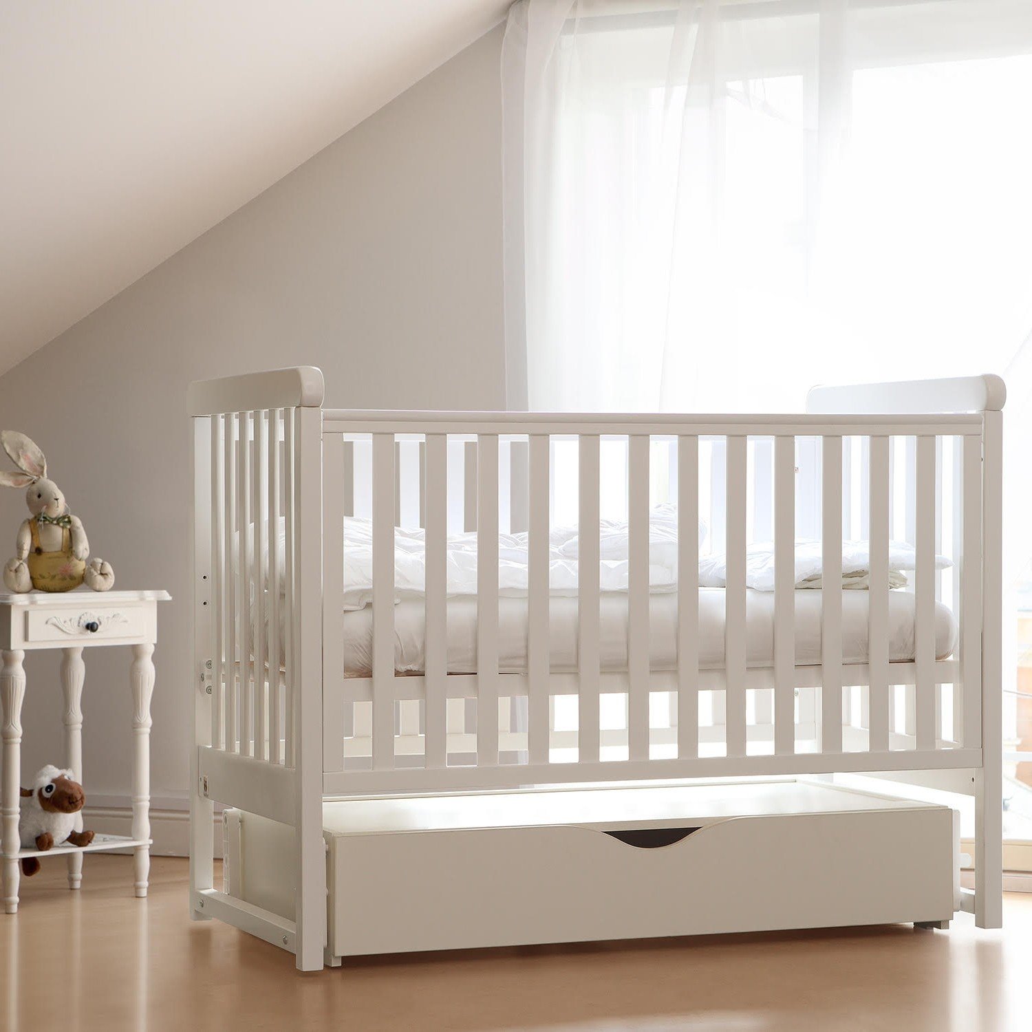 Babybett YappyMove weiß, 120 x 60 cm mit Schaukelfunktion - Wallenfels ...